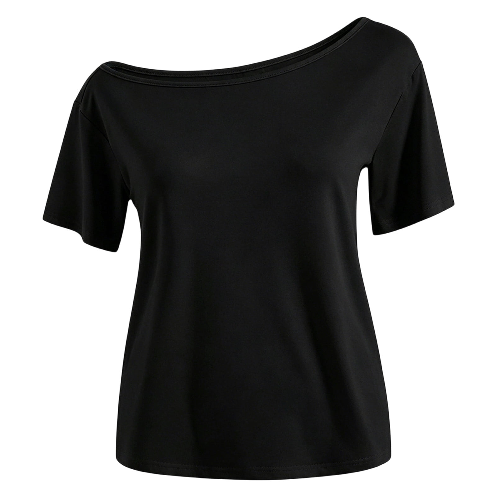 bravefron Girls Off Shoulder Casual Top Solid Color Design Tee Shirt ...