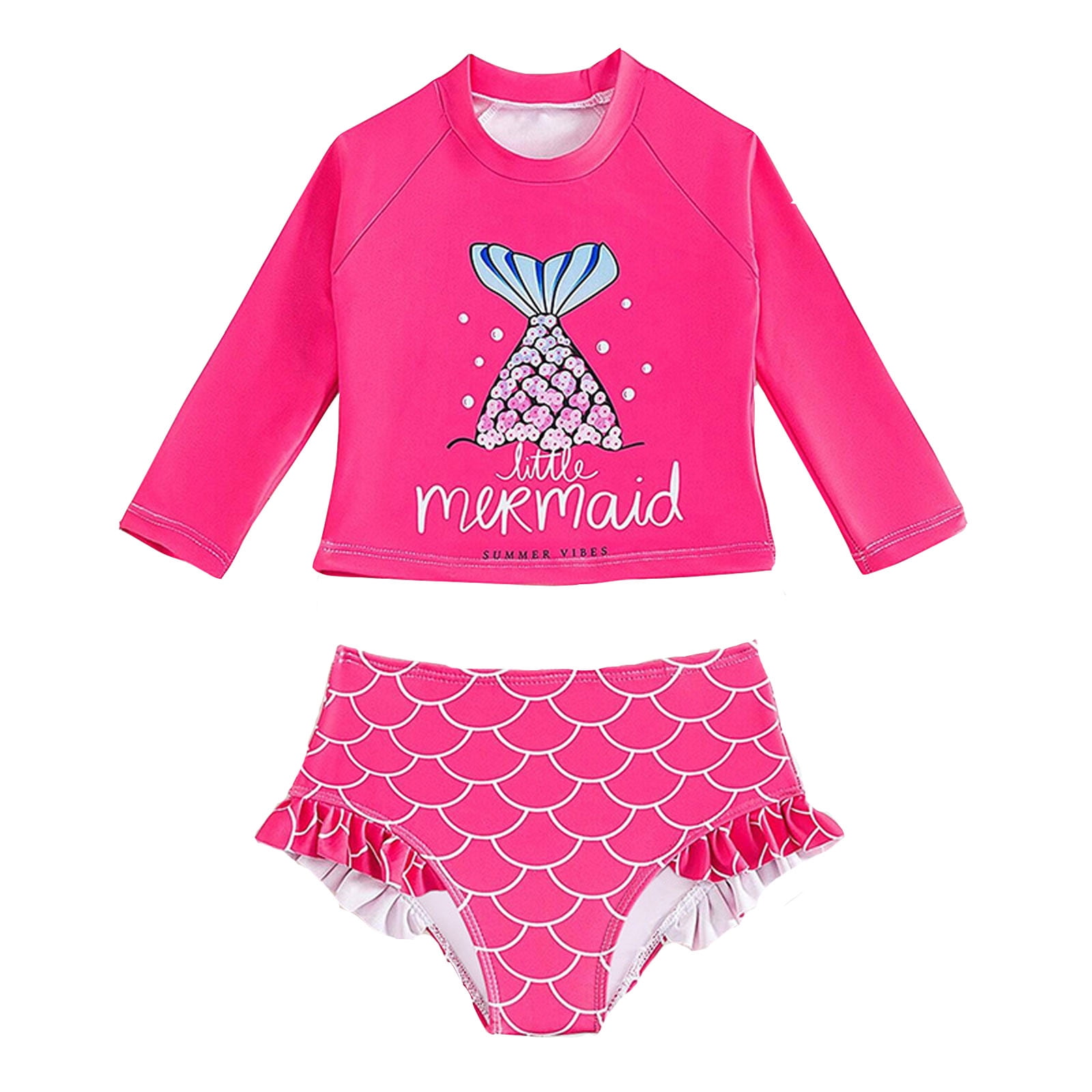 bravefron Girls Rash Guard Two Pieces Swimsuit Long Sleeve Bathing Suit ...