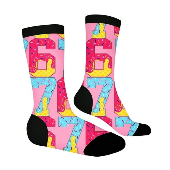 bravefron Grip Socks Cartoon Crew Socks For Kids Soft Blended Fabric ...