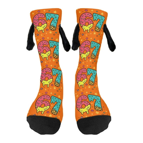bravefron Grip Socks Kids Crew Socks With Adorable Hand Holding ...