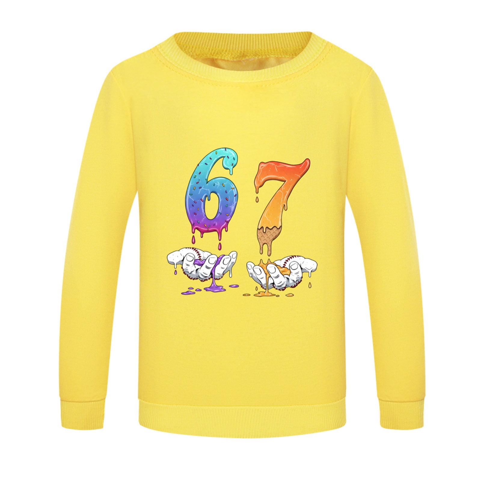 bravefron Kids 67 Graphic Print Crewneck Sweatshirt 6 7 Meme Casual ...