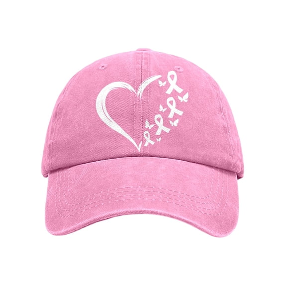 bravefron Pink Ribbon Breast Cancer Hat Vintage Washed Distressed ...