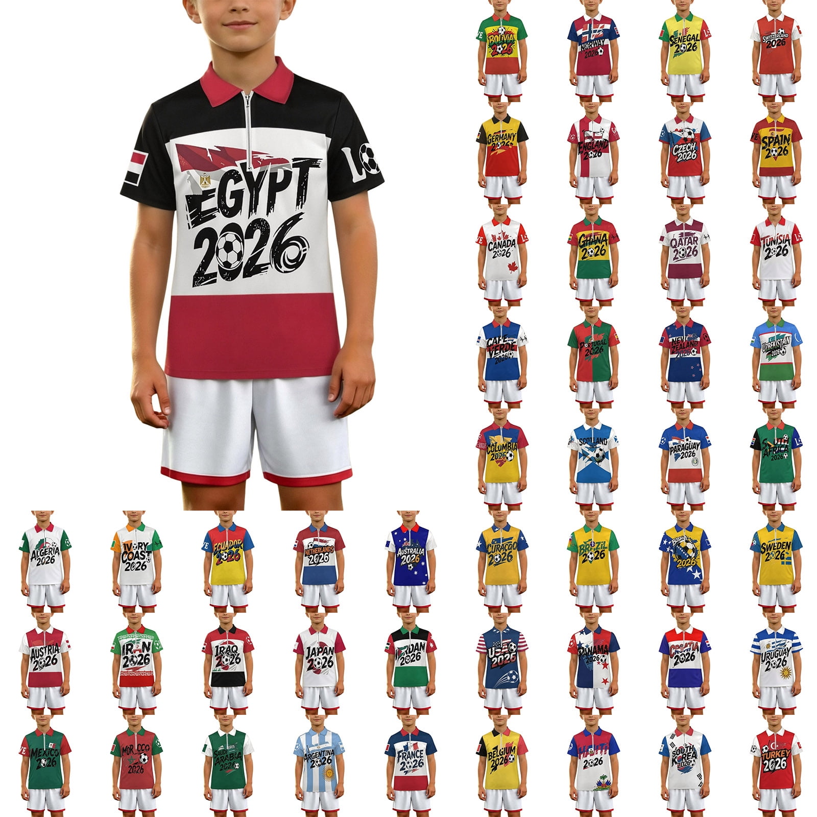 bravefron Soccer Polo for Kids Short Sleeve Polo T-Shirt Graphic Tee ...