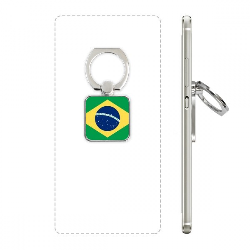 brazil national flag south america country square cell ph stand holder ...