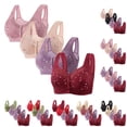 breaise 4PC Front Closure Bra for Seniors Women Wireless Bra Full ...