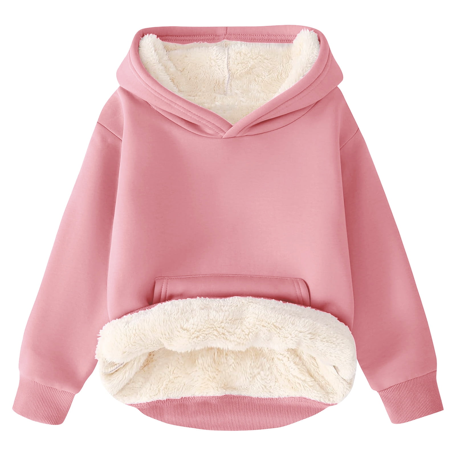 breaise Boys Girls Fleece Hoodie Casual Sherpa Pullover Kids Long ...