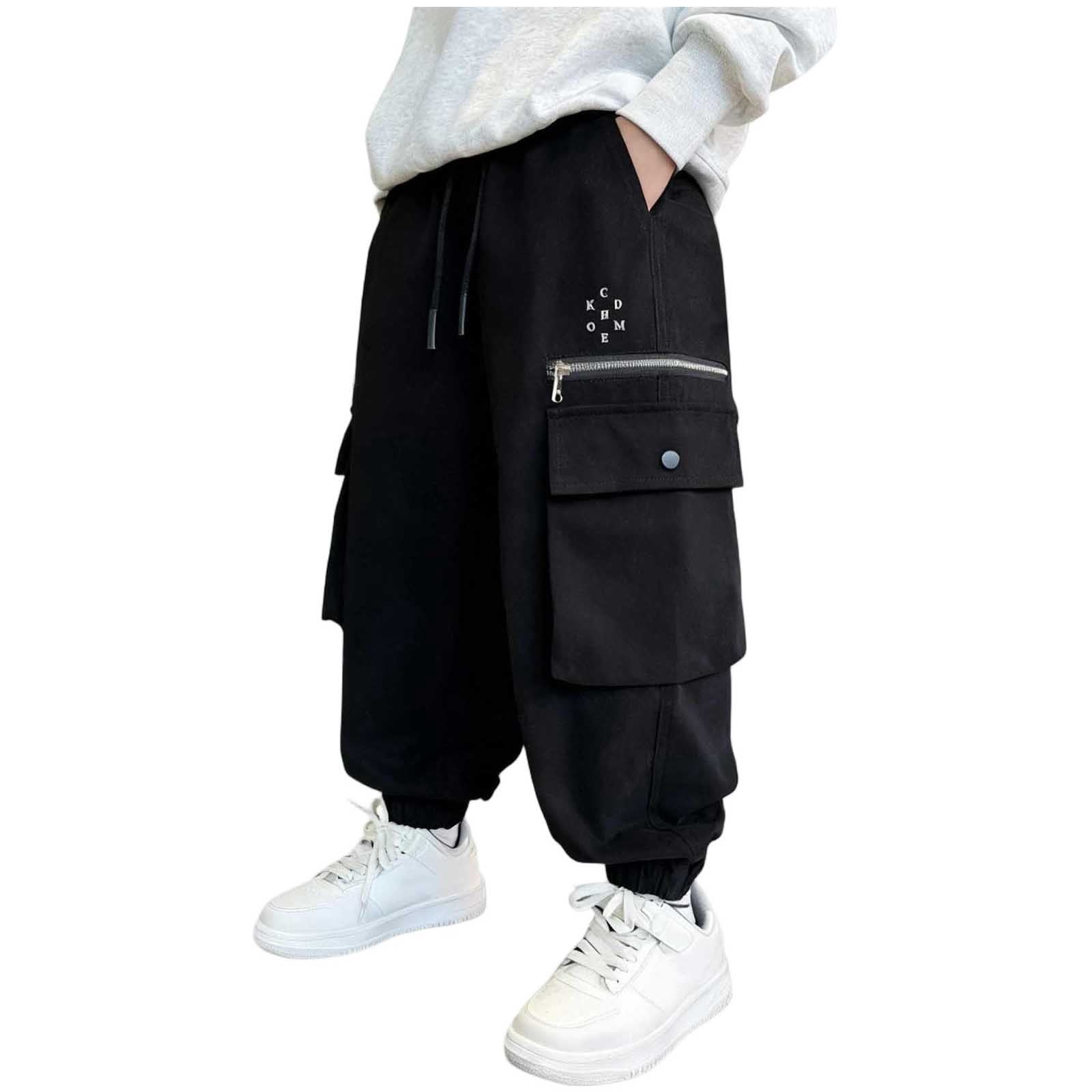 breaise Cargo Pants for Boys Elastic Waist Workout Tactical Joggers ...