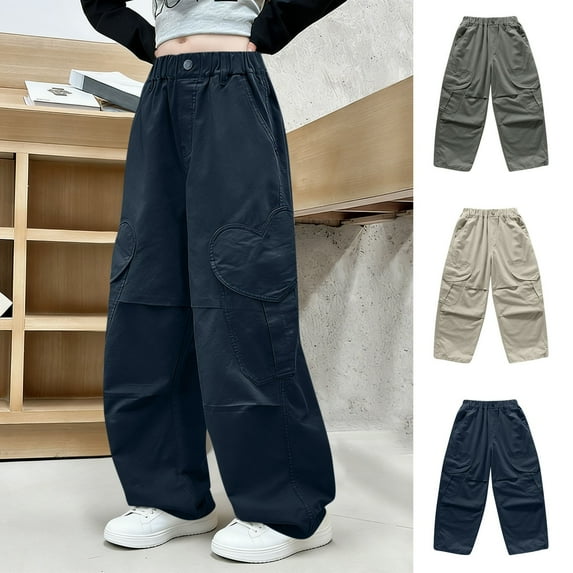 breaise Cargo Pants for Girls Boys Y2k Wide Leg Sweatpants High Waisted ...