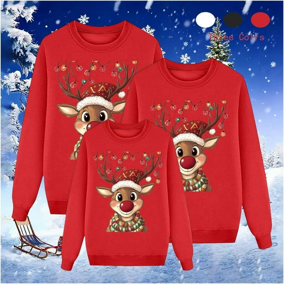 breaise Christmas Family Matching Sweatshirt Long Sleeve Crew Neck ...