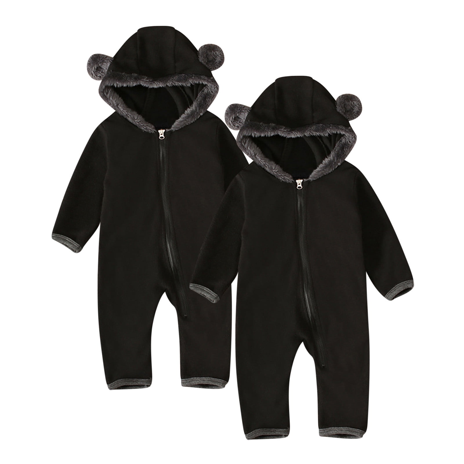 breaise Fleece Baby Bodysuit – Infant One Piece Kids Hooded Romper ...