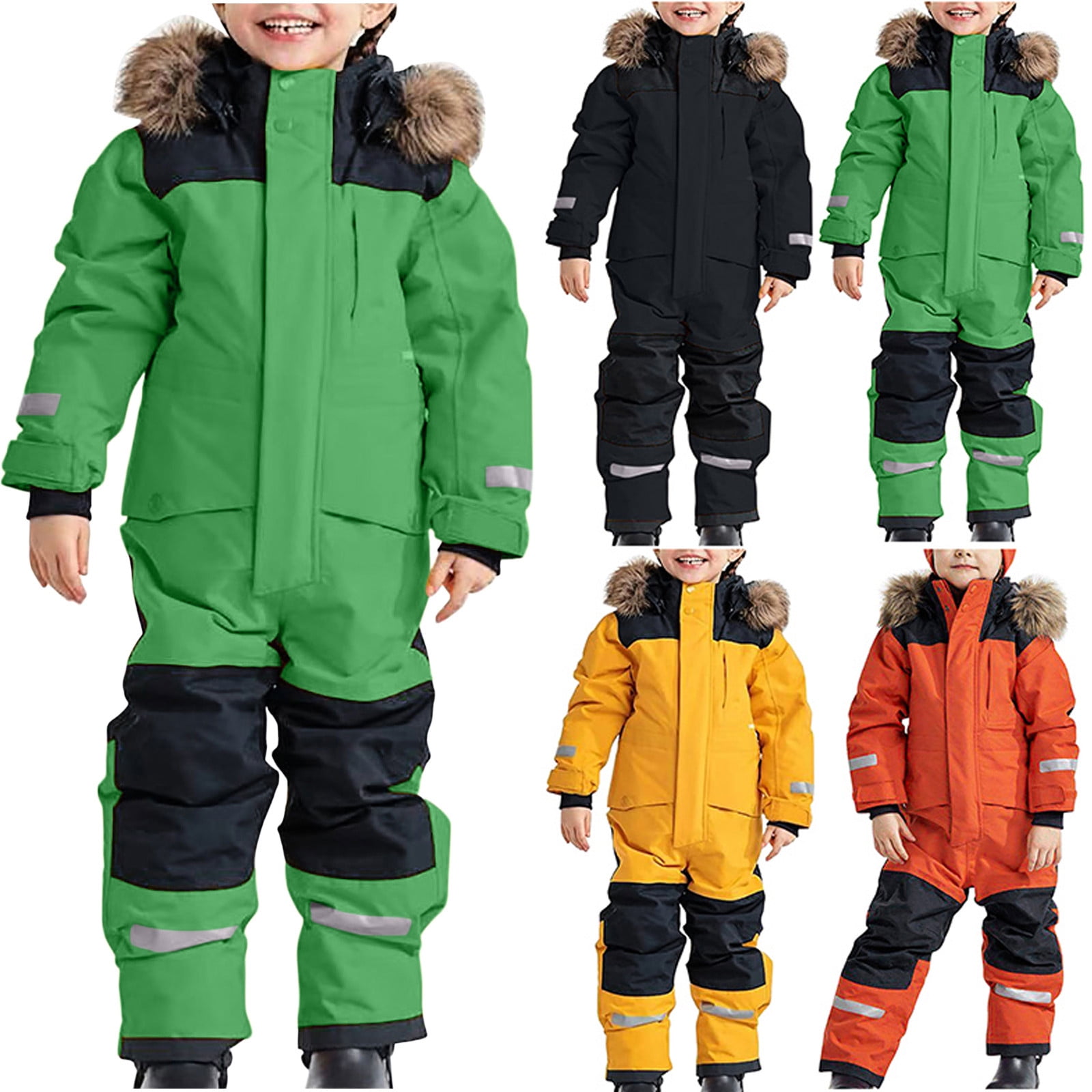 breaise Fleece Snow Suit Kids Boys Girls One Piece Snowsuit Waterproof ...