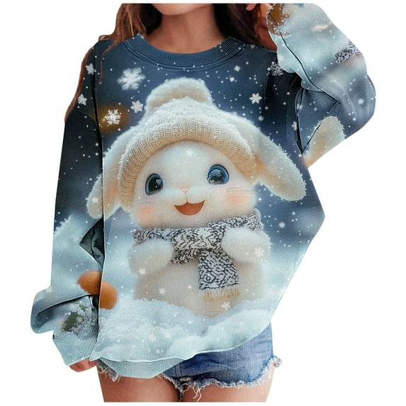 breaise Girls Boys Christmas Sweatshirts Cute Graphic Print Crewneck ...