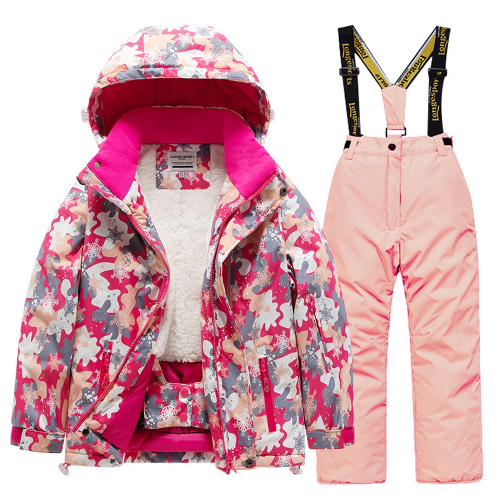 breaise Girls Boys Ski Sets Insulated Waterproof Snow Bibs Overalls ...