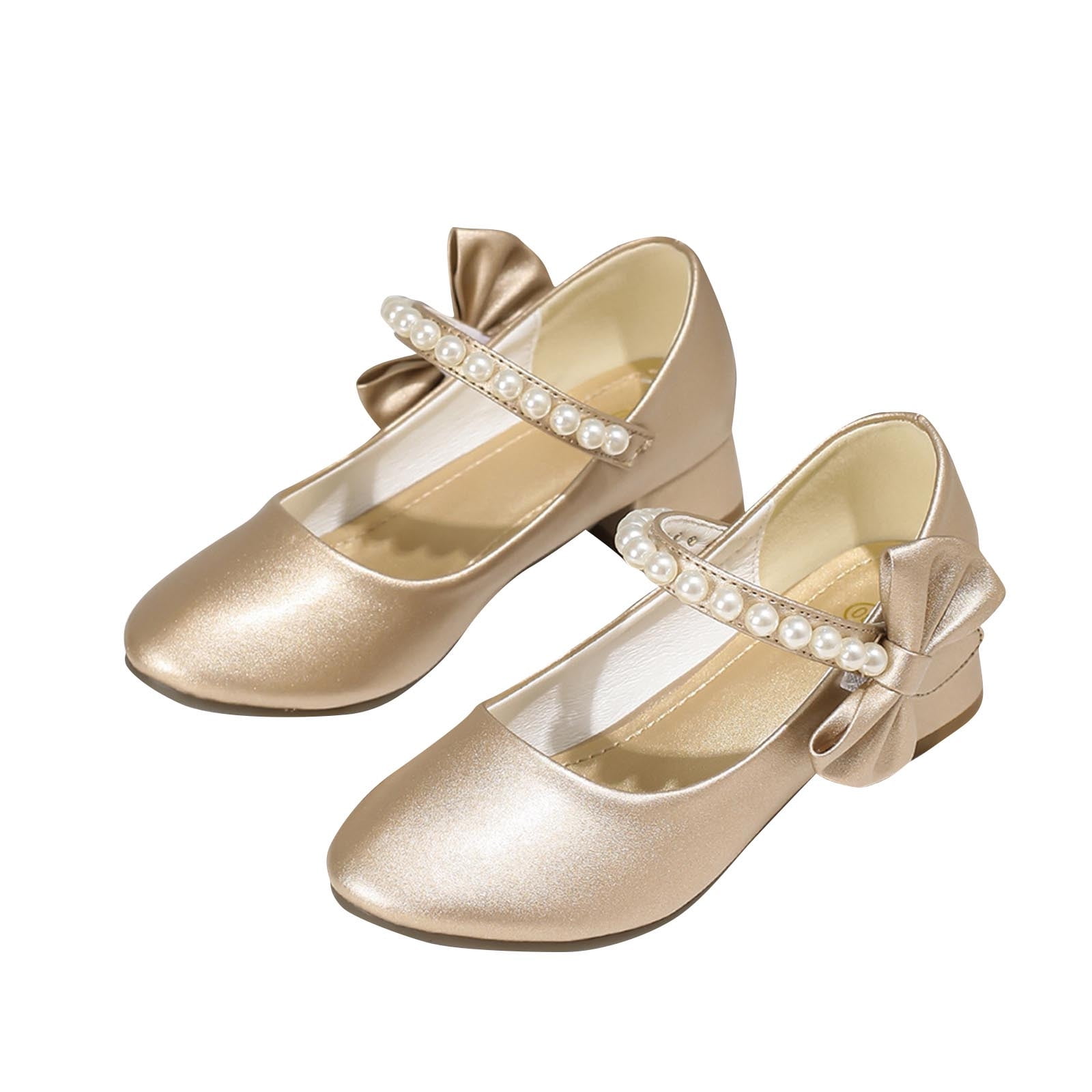 breaise Girls Dress Shoes Bow Low Heel Princess Flats Mary Jane Flower ...