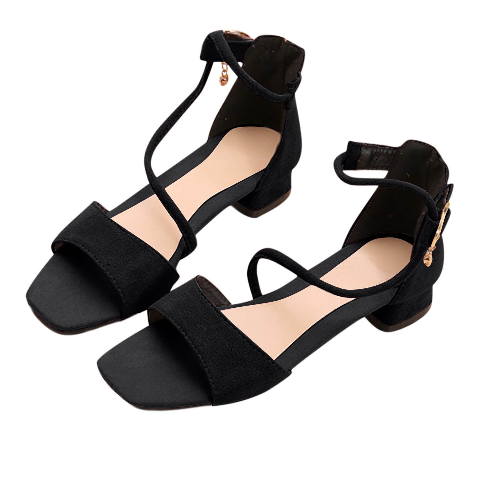 breaise Girls Dress Shoes Kids Low Heels Sandals Open Toe Ankle Strap Dress Sandals Wedding ...