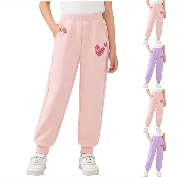 breaise Girls' Graphic Print Sweatpants Kids Athletic Joggers Pants ...
