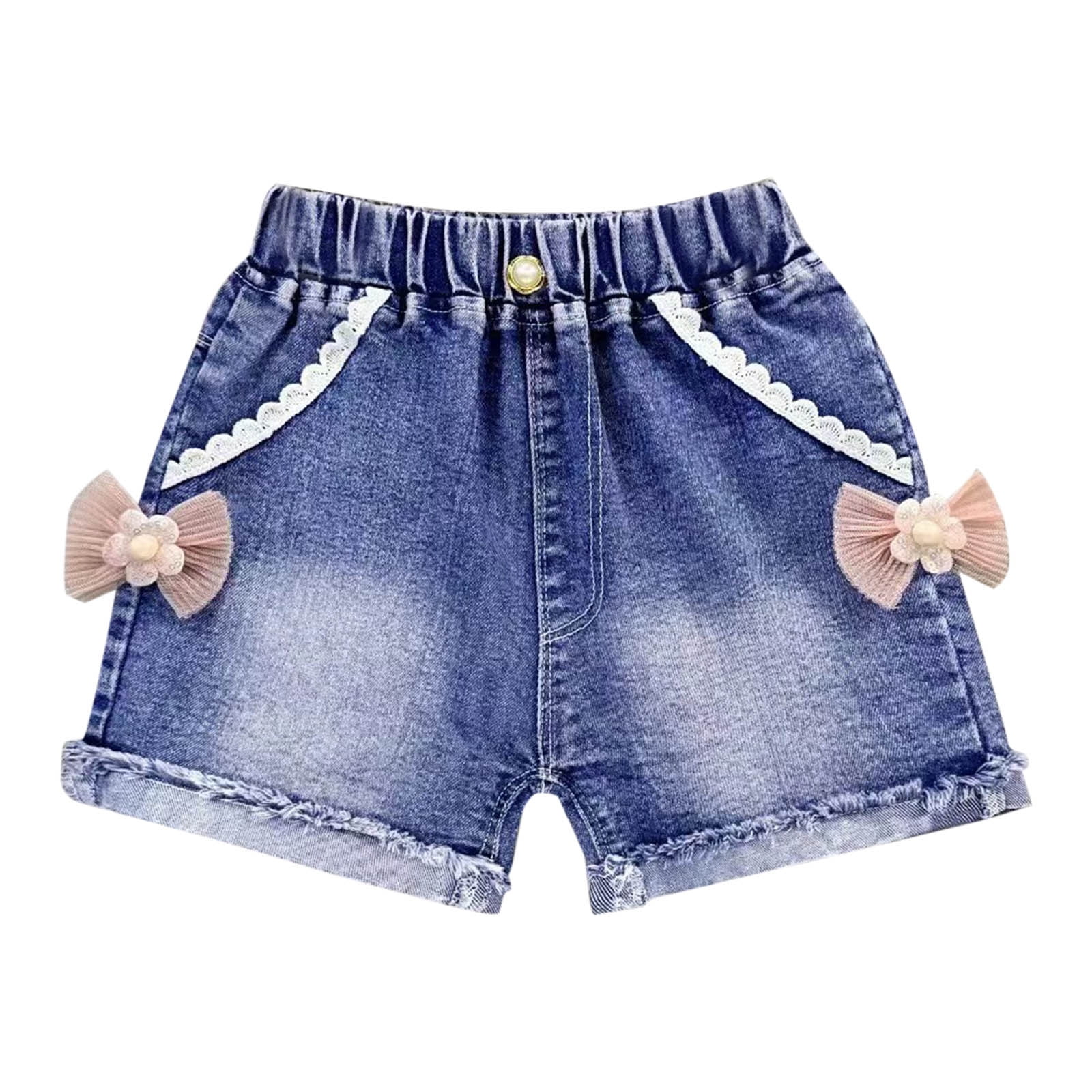 breaise Girls Slim-fit Denim Shorts Simple Design Summer Jeans Shorts ...