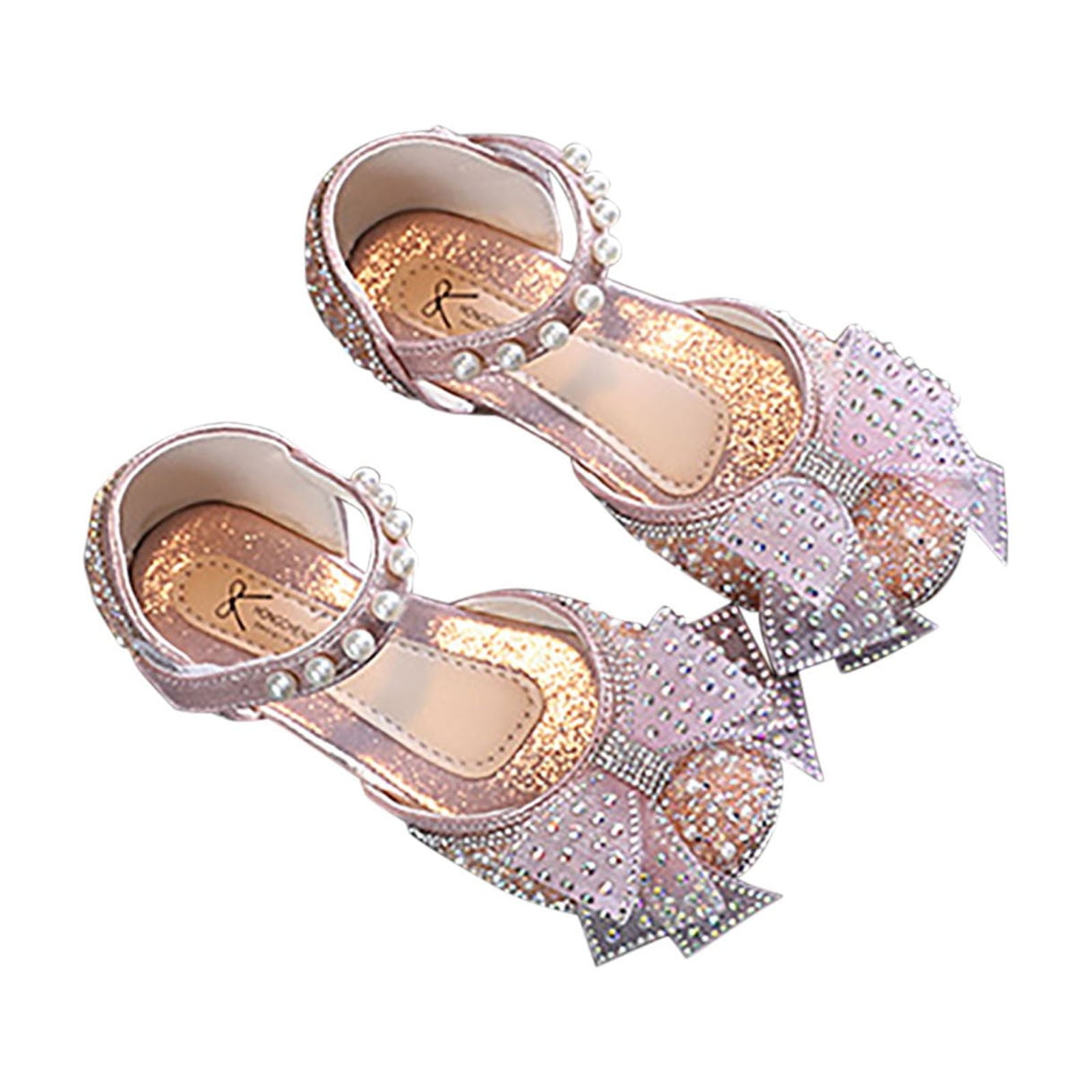 breaise Girls Sparkle Princess Dress Shoes Bow Wedding Party Flower ...