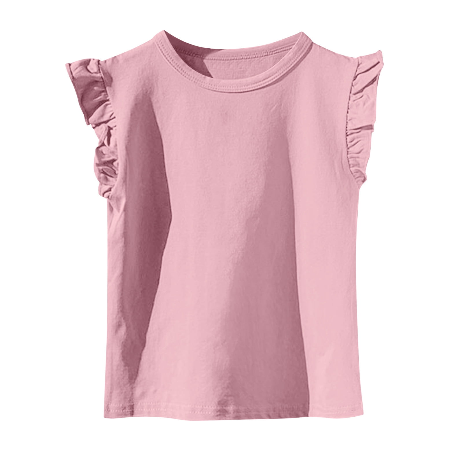 breaise Girls T Shirts Ruffle Shrit Cute Solid Tank Tops Short Sleeve ...