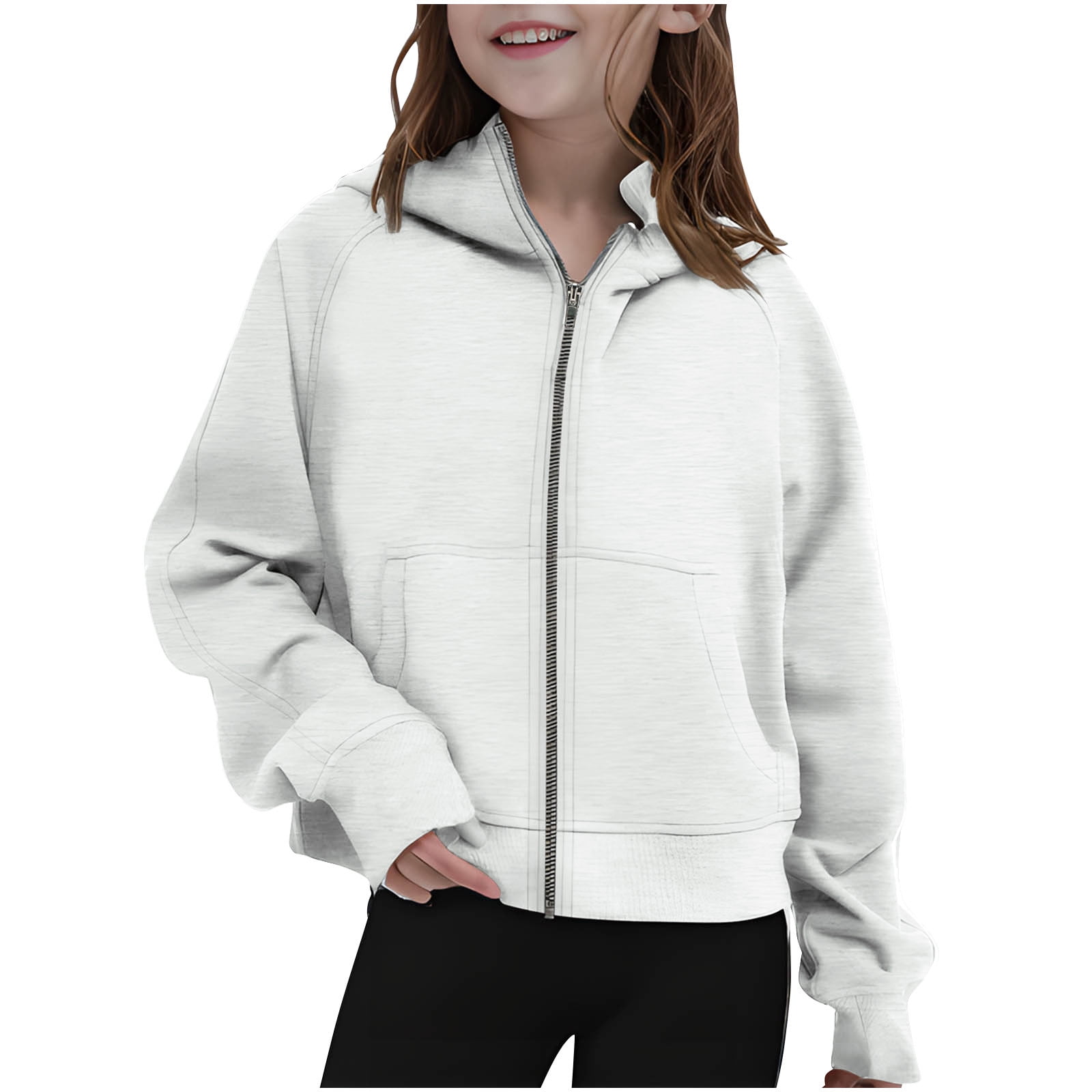 breaise Girls Zip Up Hoodies Teen Full-Zip Sweatshirts Jacket Casual ...