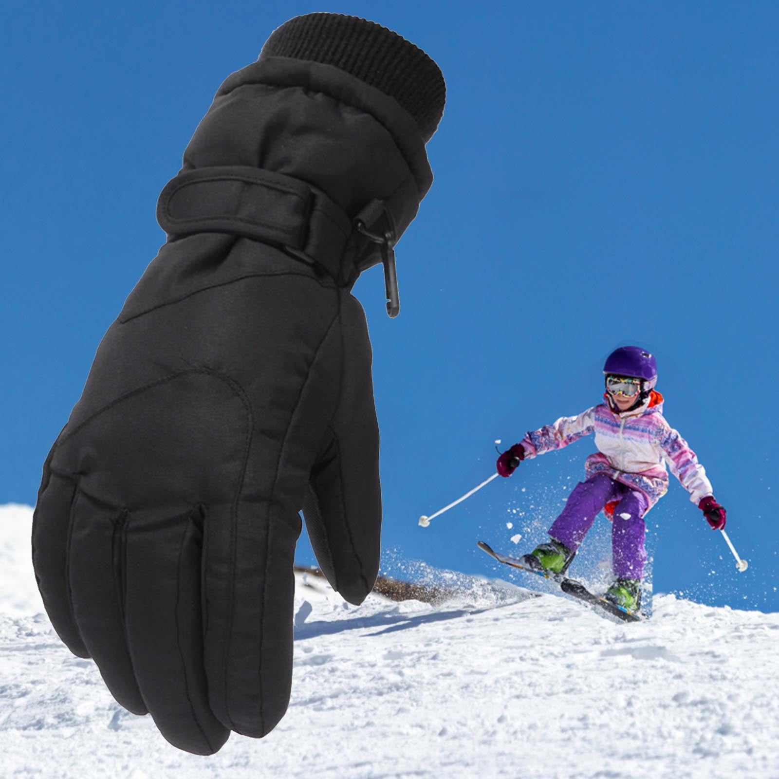 breaise Kids Ski Gloves, Waterproof Winter Snow Snowboard Gloves Warm ...