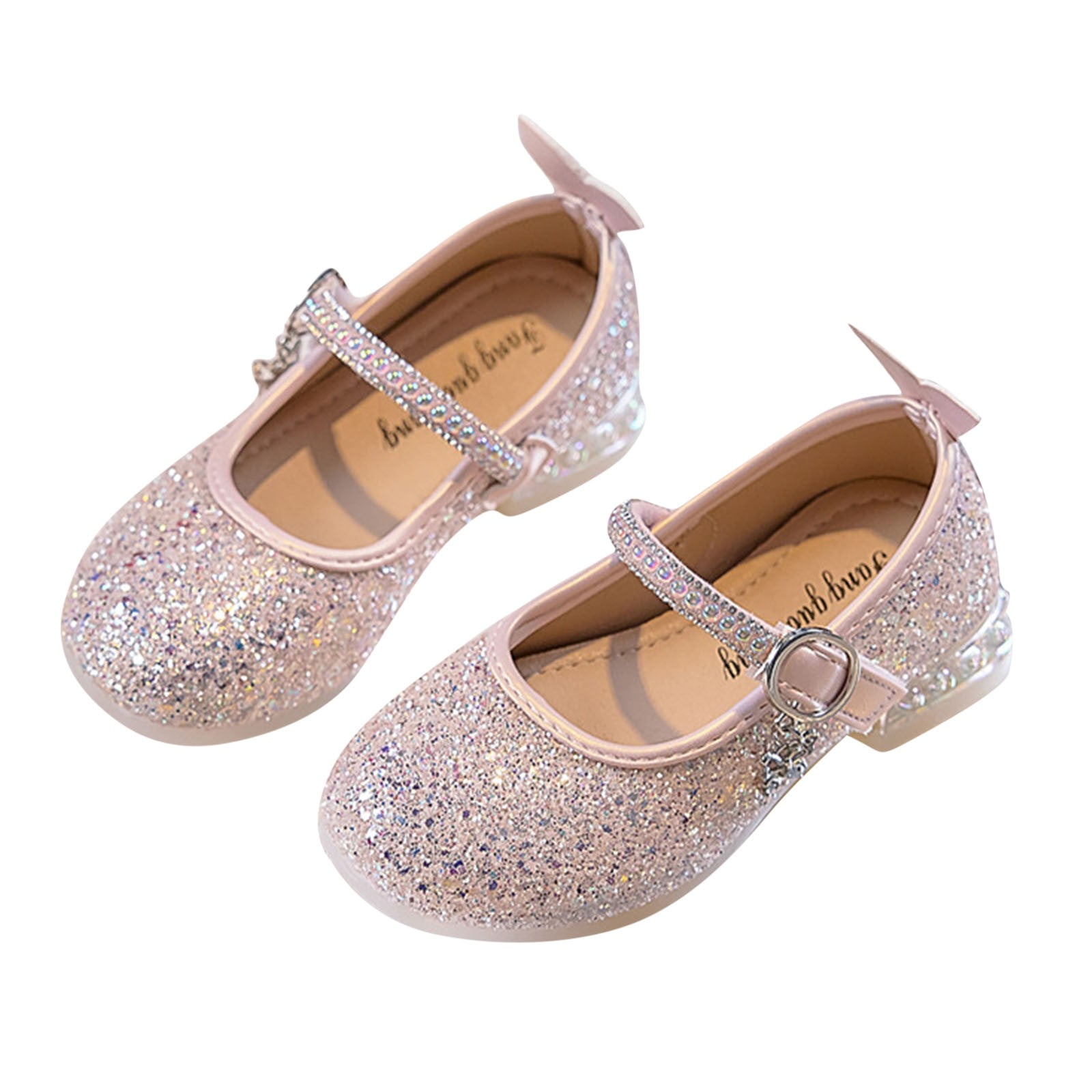 breaise Little Kids Girls Dress Pumps Glitter Sequins Princess Low Heels Princess Dress Shoes ...