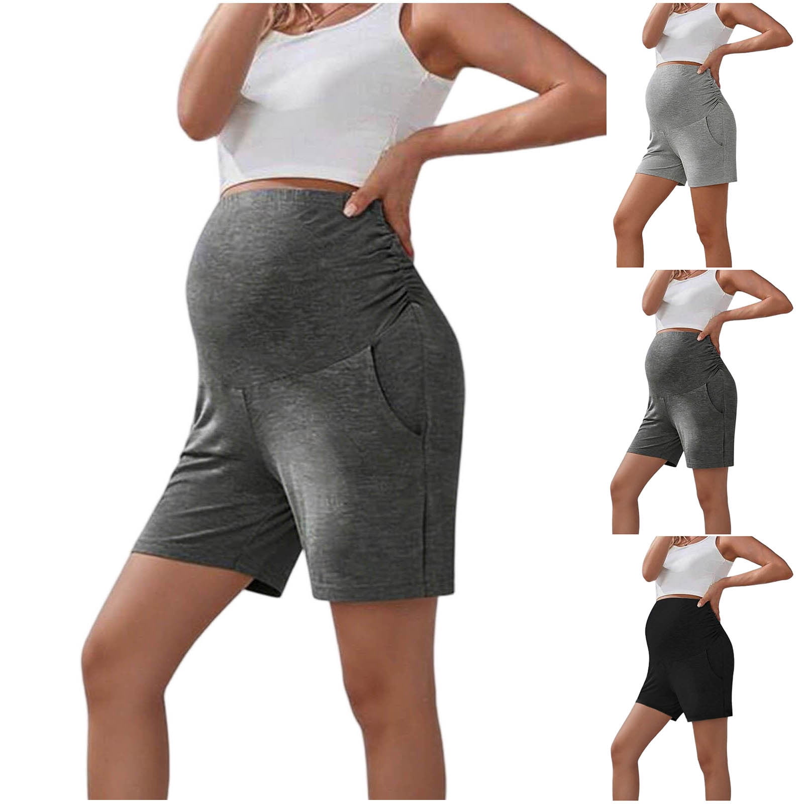 breaise Maternity Pajama Shorts Pregnancy Over Belly Lounge Shorts Soft ...