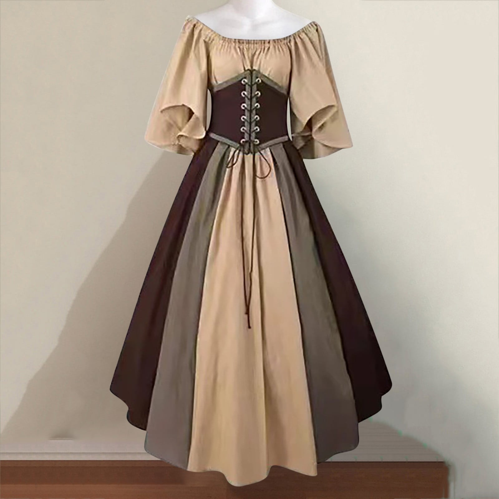 breaise Medieval Renaissance Dress Women with Corset Plus Size Vintage ...