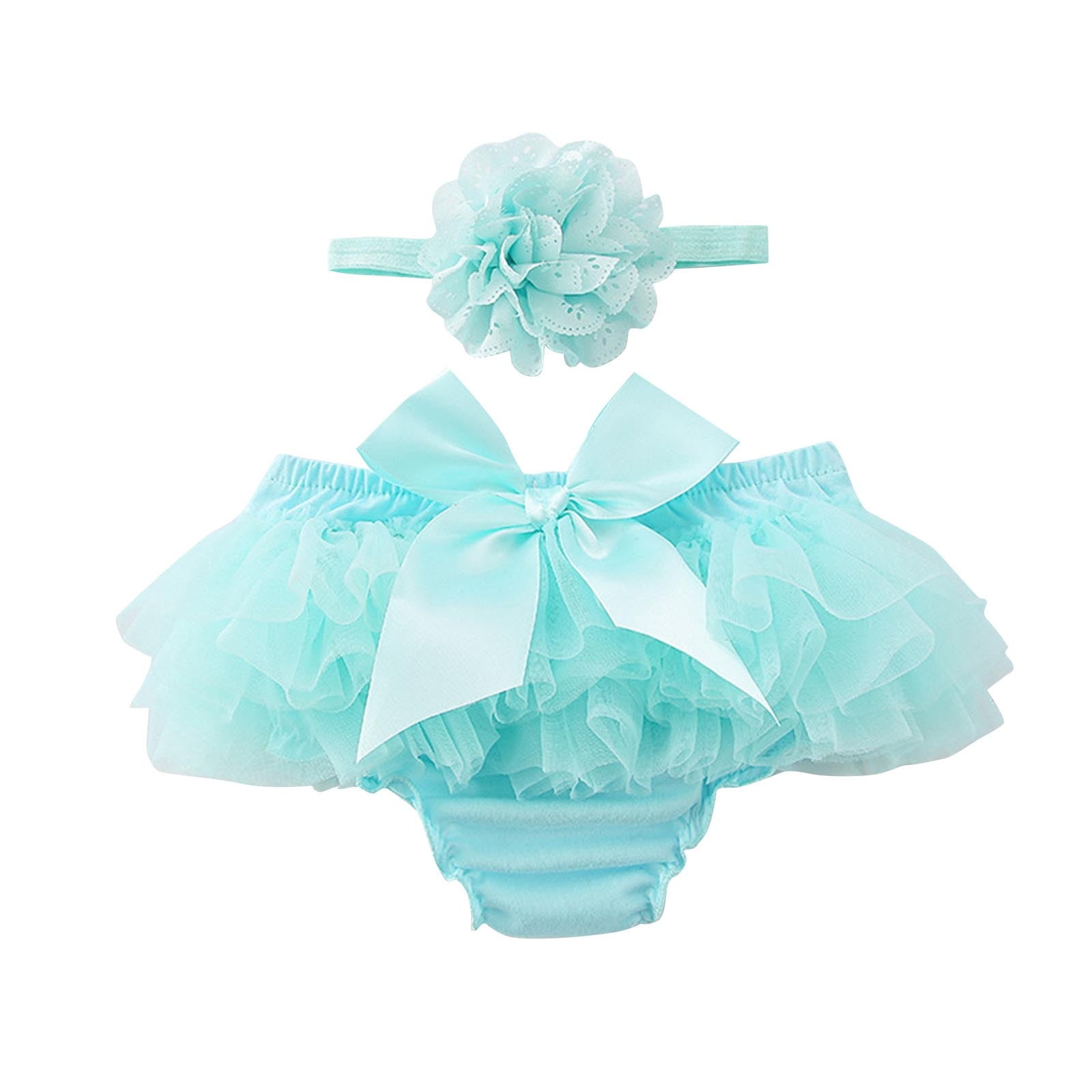 breaise Toddler Baby Girls Tulle Ruffle Bloomers with Headband Set ...