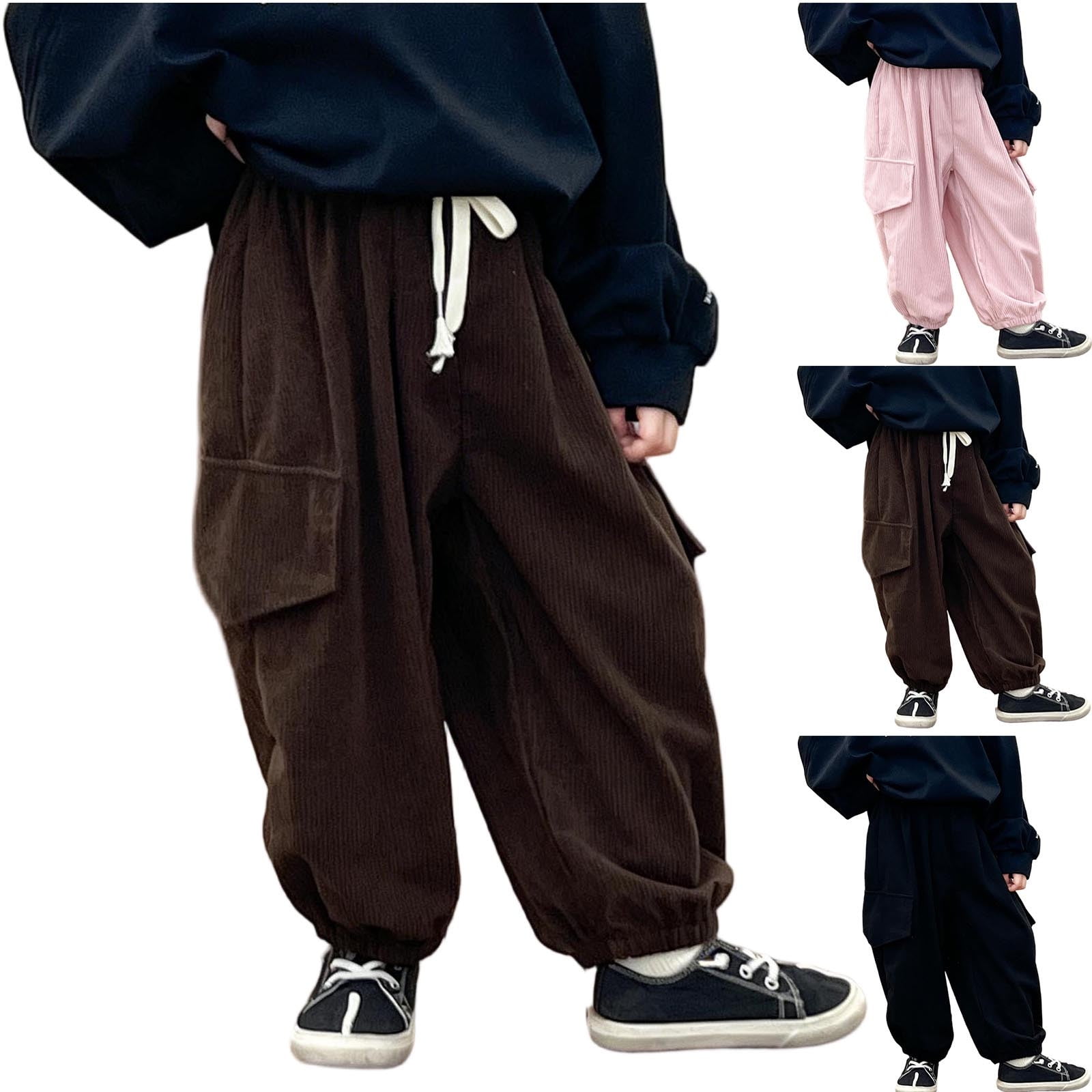 breaise Toddler Corduroy Pants for Girls Kids Boys Baggy Cargo Pants ...