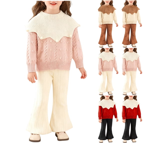 breaise Toddler Girl Clothes Kids Outfits Long Sleeve Ribbed Sweater ...