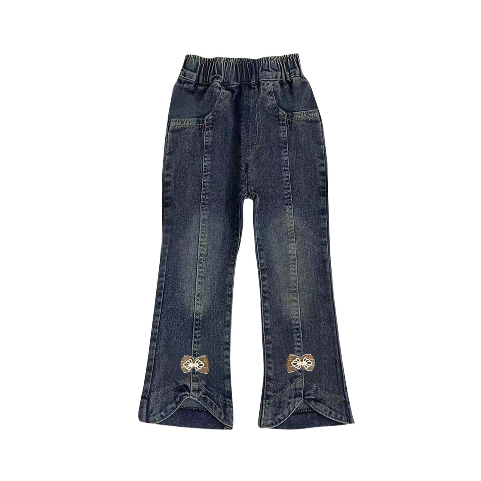 breaise Toddler Kids Girls Jeans Denim Pants High Waisted Flare Leg ...