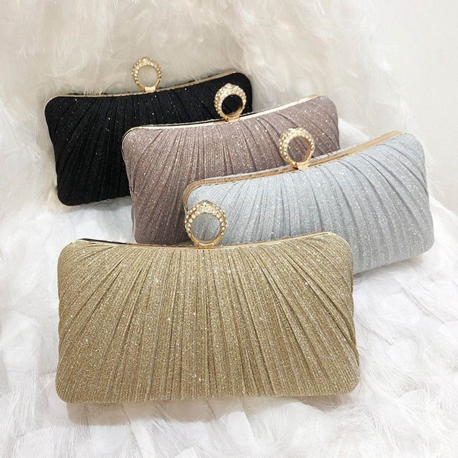 breaise Women Elegant Clutch Purses Pleated Evening Structured Handbag ...