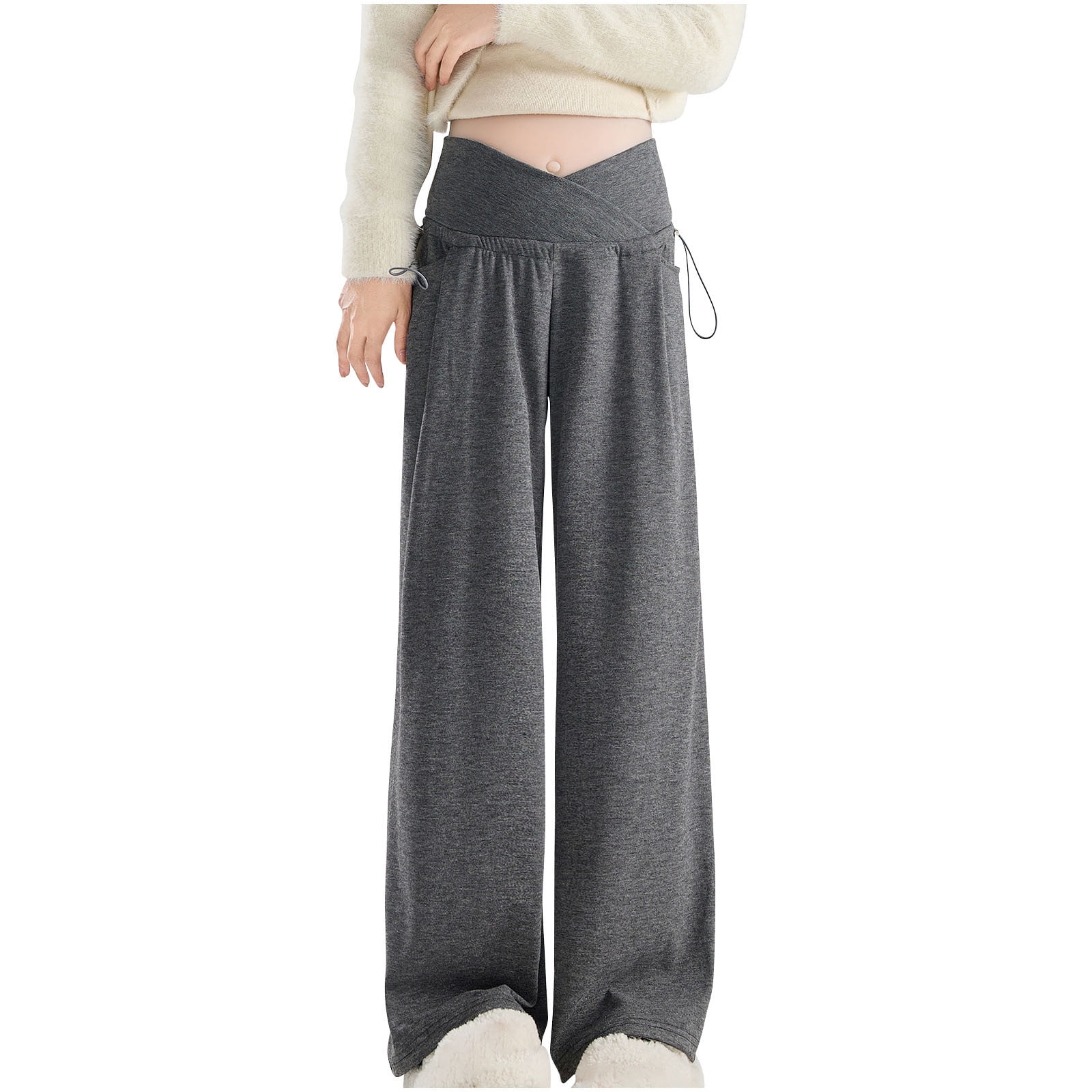 breaise Women Maternity Sweatpants Belly Support Stretchy Lounge Wide ...