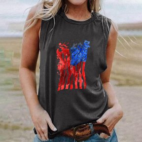 MOSHU Sleeveless Graphic Print Tunic Tank Tops for Women, Casual Side ...