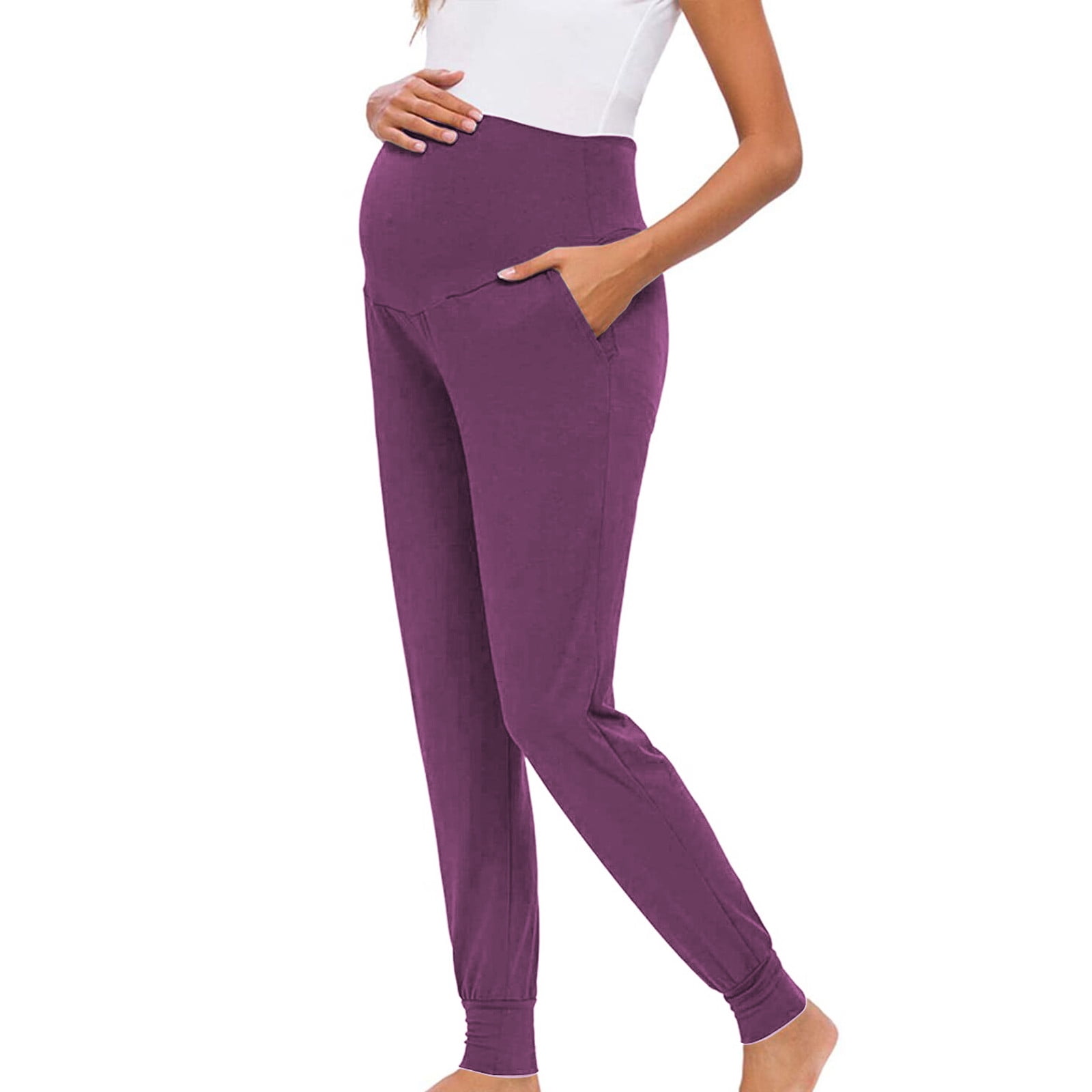 breaise Women's Maternity Leggings Over Belly Skinny Stretchy Yoga ...