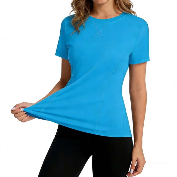 breaise Women's Short Sleeve Workout Tops Quick Dry Athletic UPF50+ Sun ...