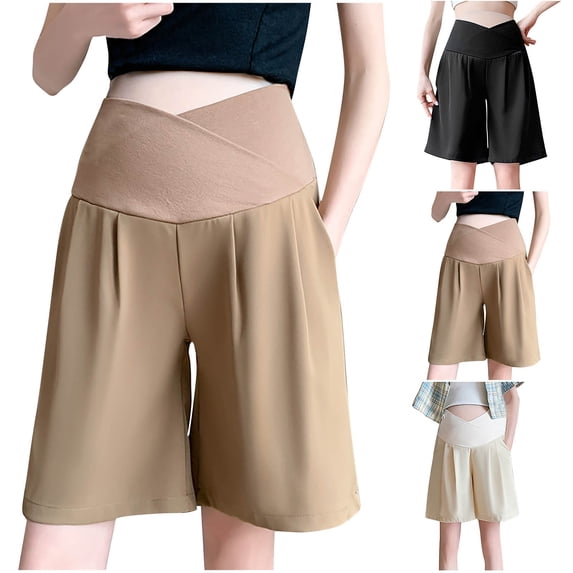 breaise Womens Bermuda Long Shorts Knee Length High Waisted Athletic ...
