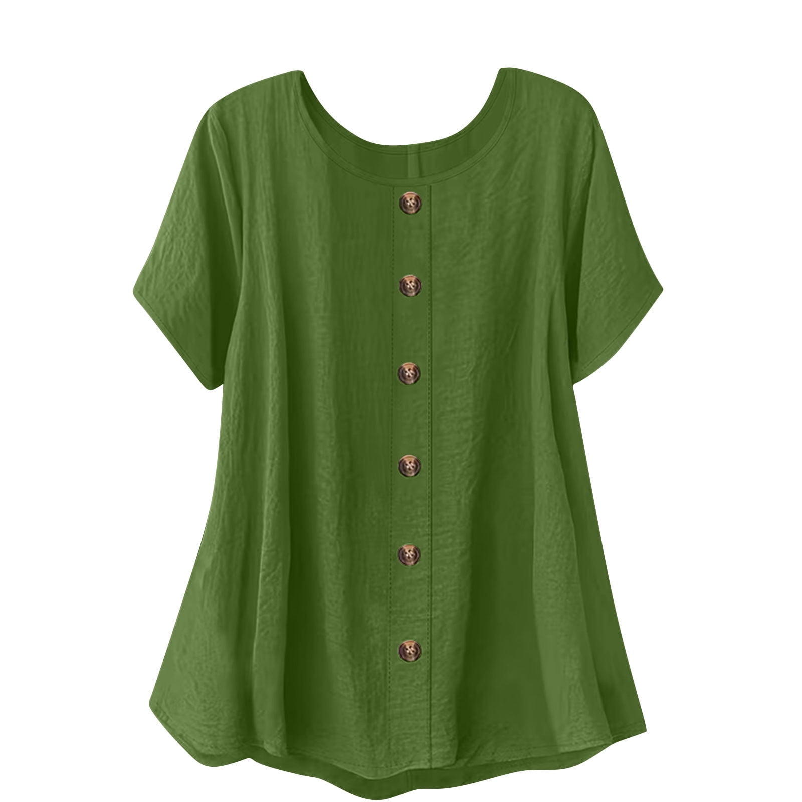 breaise Womens Linen Shirts Cotton Casual Short Sleeve Summer Tops ...