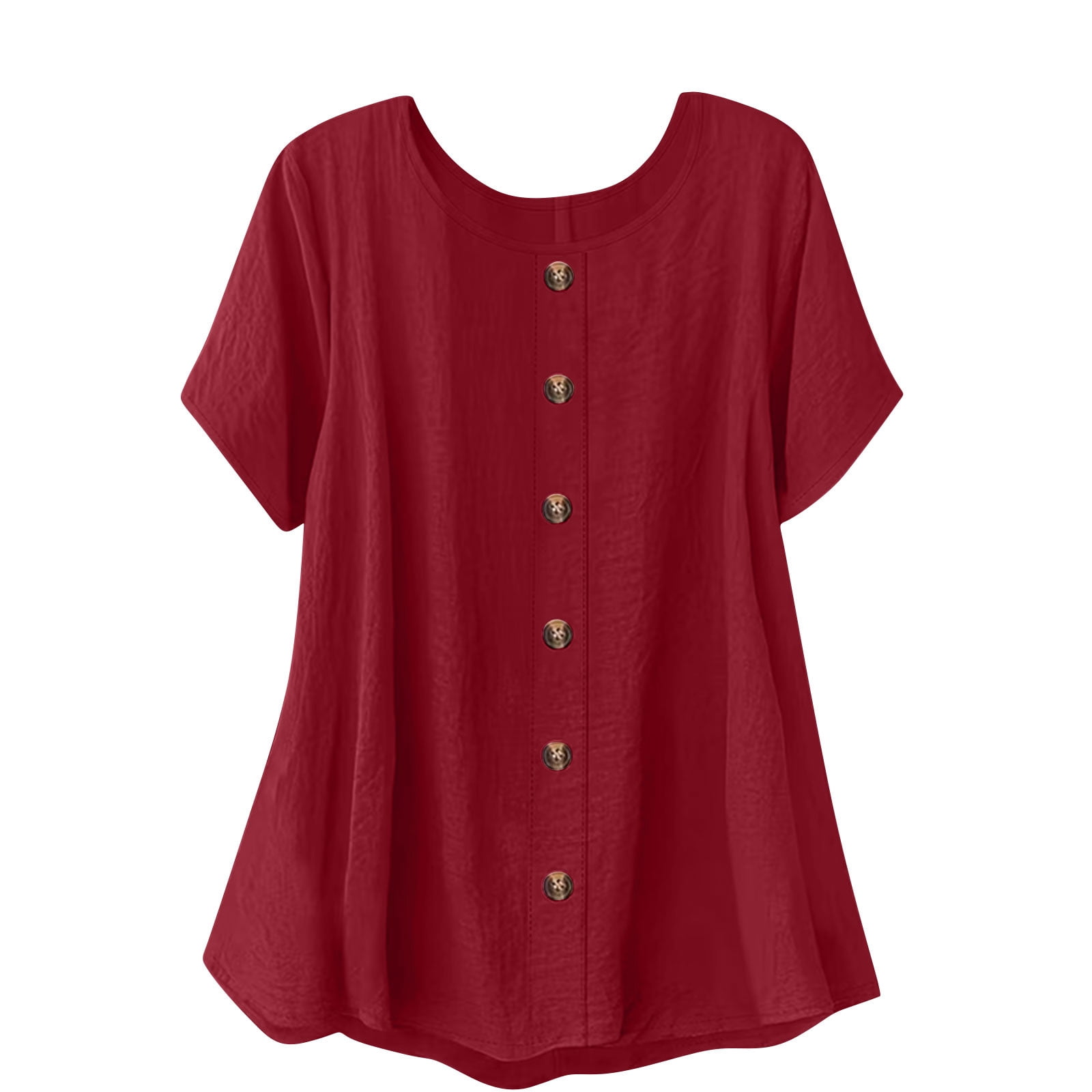 breaise Womens Linen Shirts Cotton Casual Short Sleeve Summer Tops ...