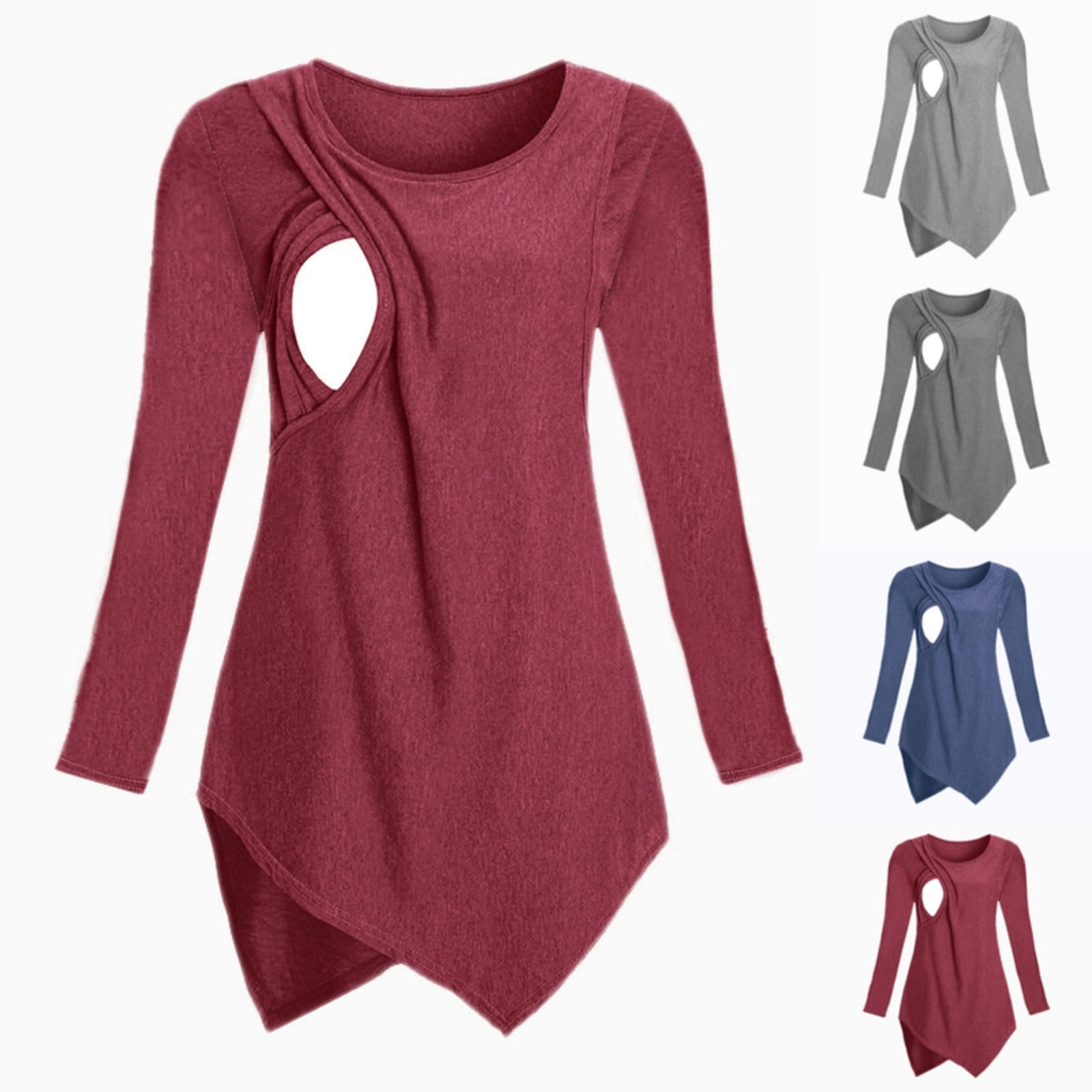 breaise Womens Maternity Shirt Long Sleeves Breastfeeding Shirts ...