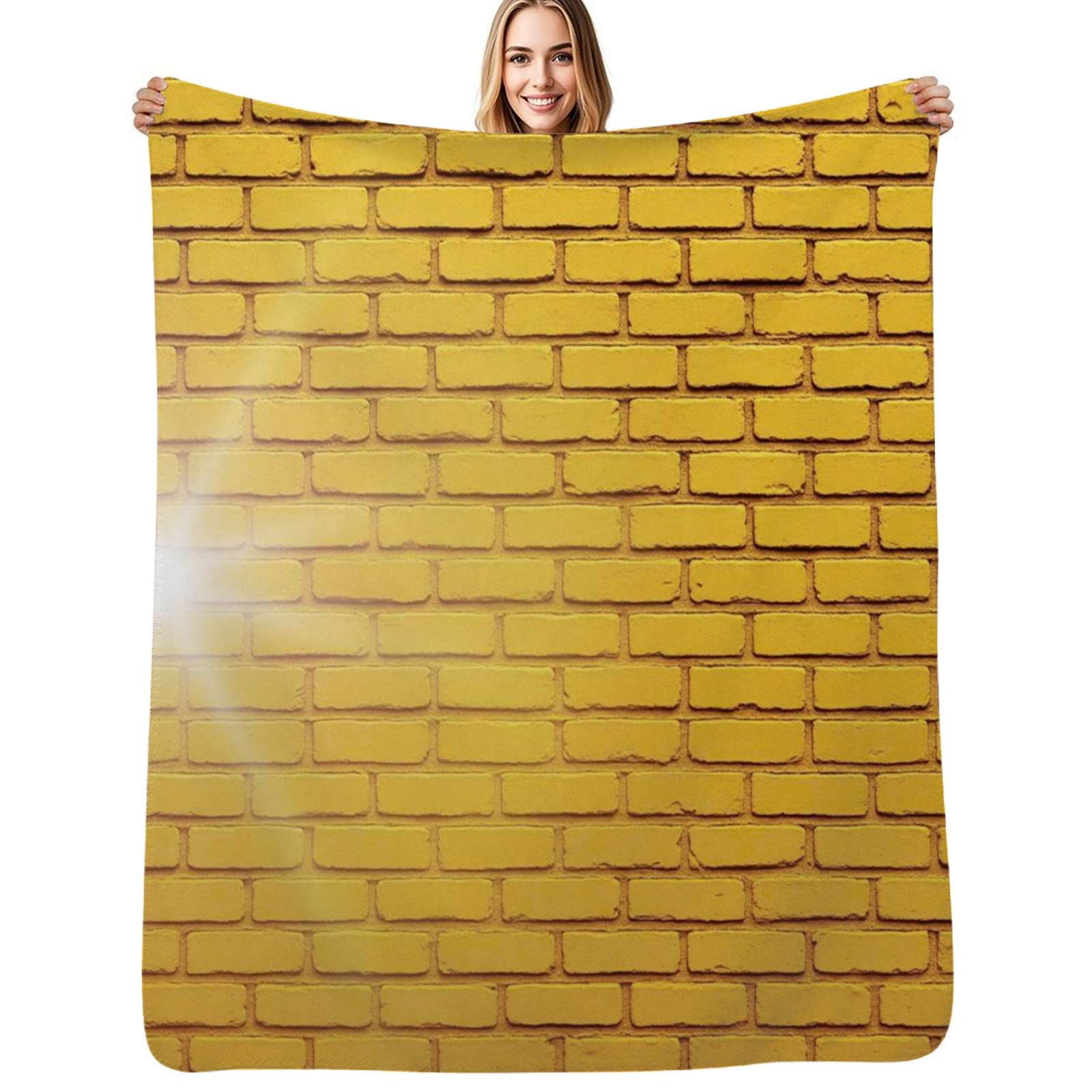 brick wall, yellow Brick Stone wall sunlight Flannel Blankets Soft ...