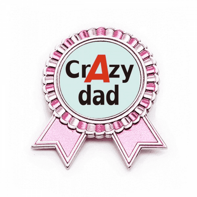 brief best cool dad father Badge Brooch Pin Pink Winner Award Medal ...