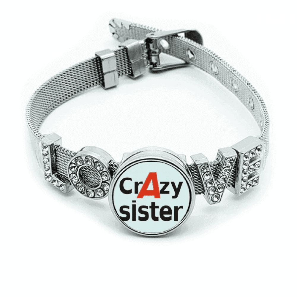 brief best cool sister sibling Bracelet Wristband Crystal Love ...