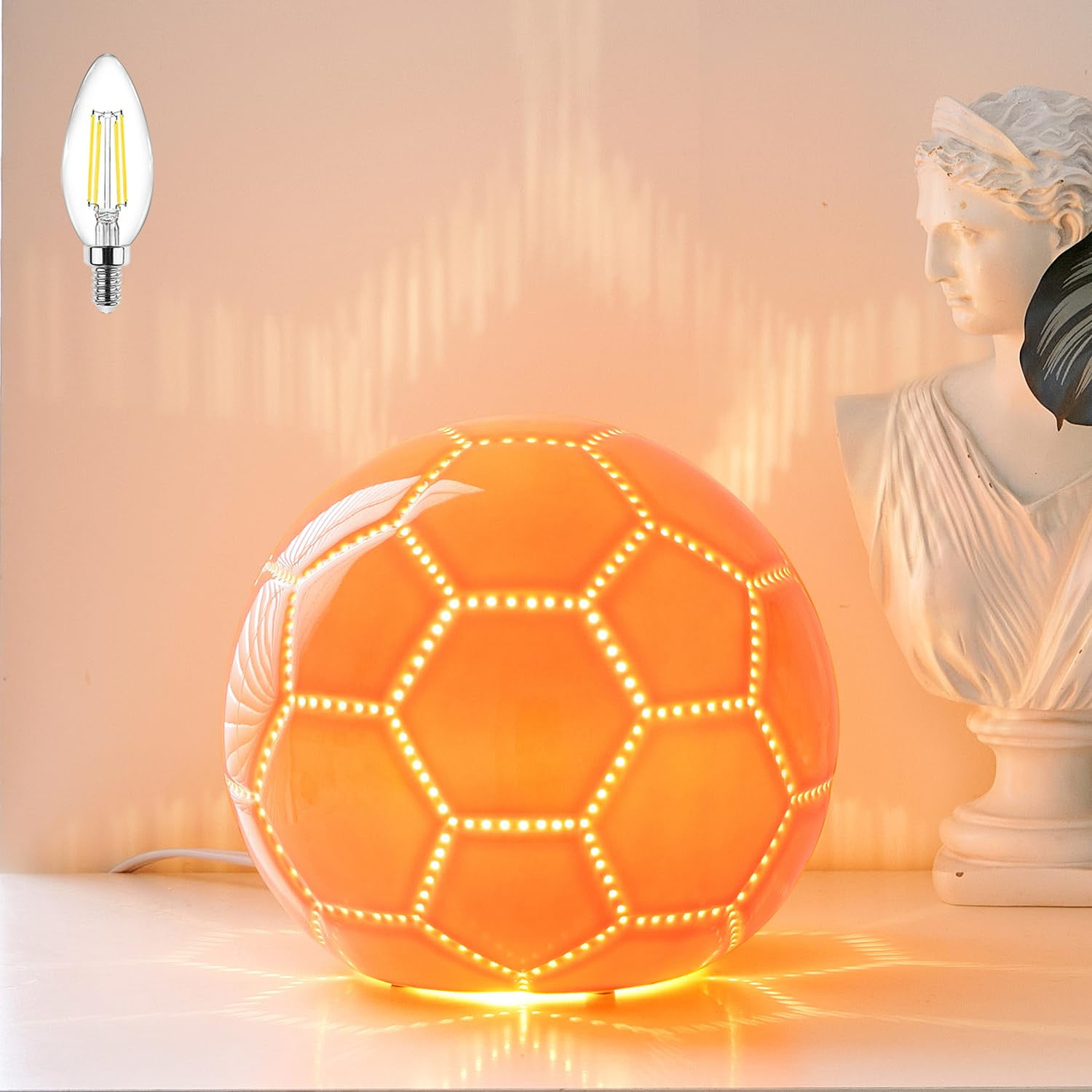 bright Mushroom Lamp - Ceramic Bedside Table Lamp for Bedroom ...