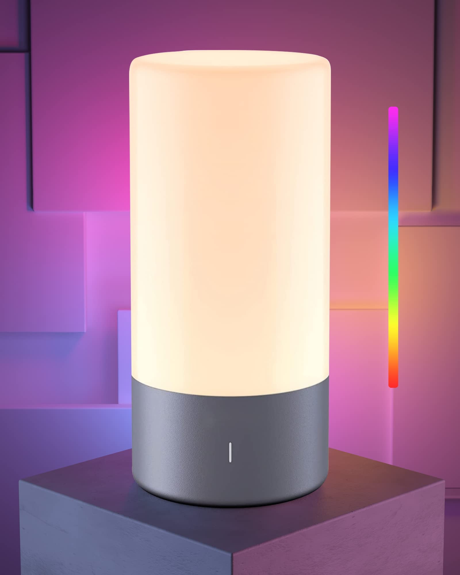 bright Touch Bedside Table Lamp, [Sleek Design & RGB Mode] 3 Way ...