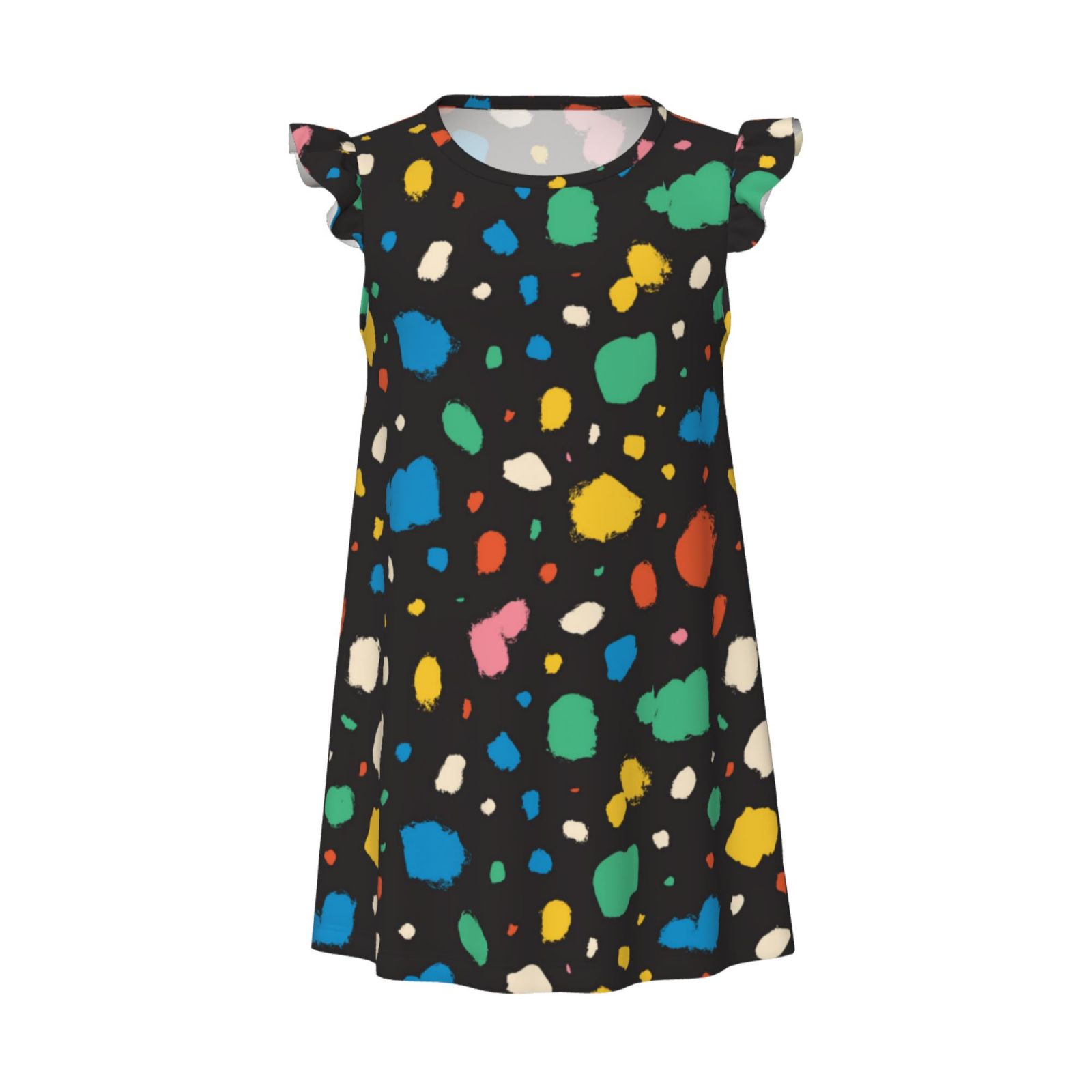 bright colors spots Girls Nightgowns, Flutter Sleeve Pajamas Nightdress ...