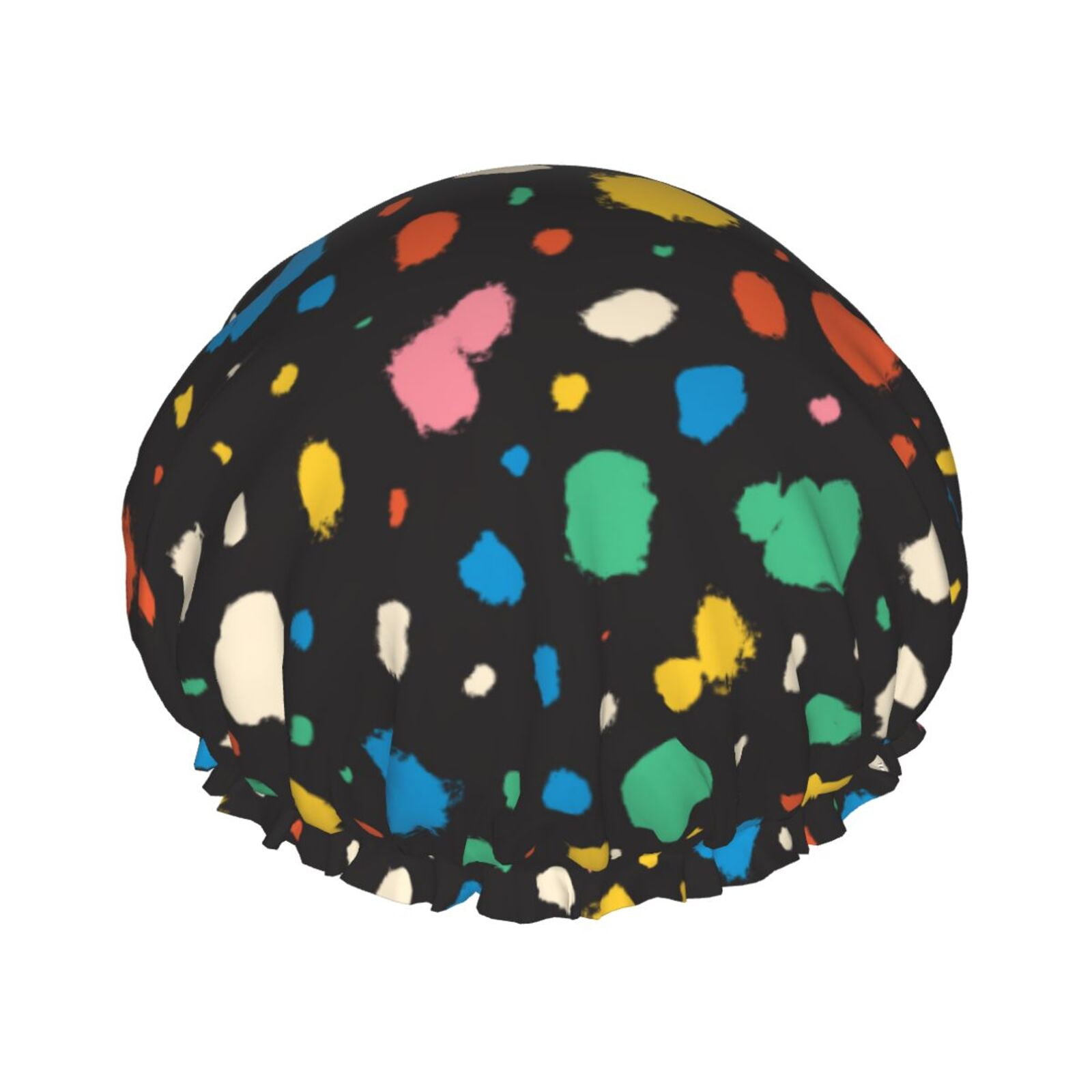 bright colors spots Shower Cap for Women, Double Waterproof Layers ...