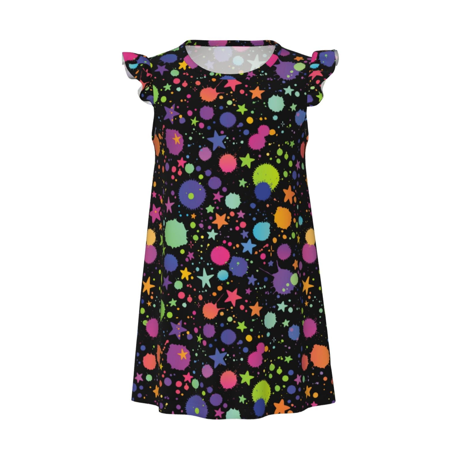 bright dots print Girls Nightgowns, Short Sleeves Princess Dress, Girls ...