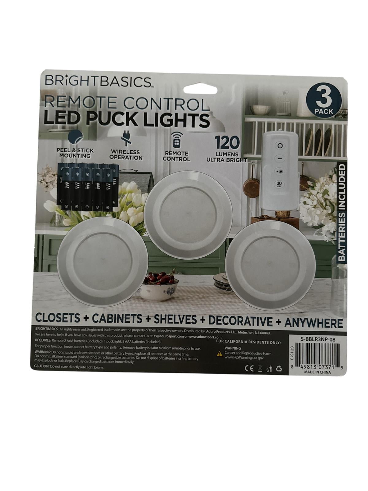brightbasics remote control led puck lights - Walmart.com